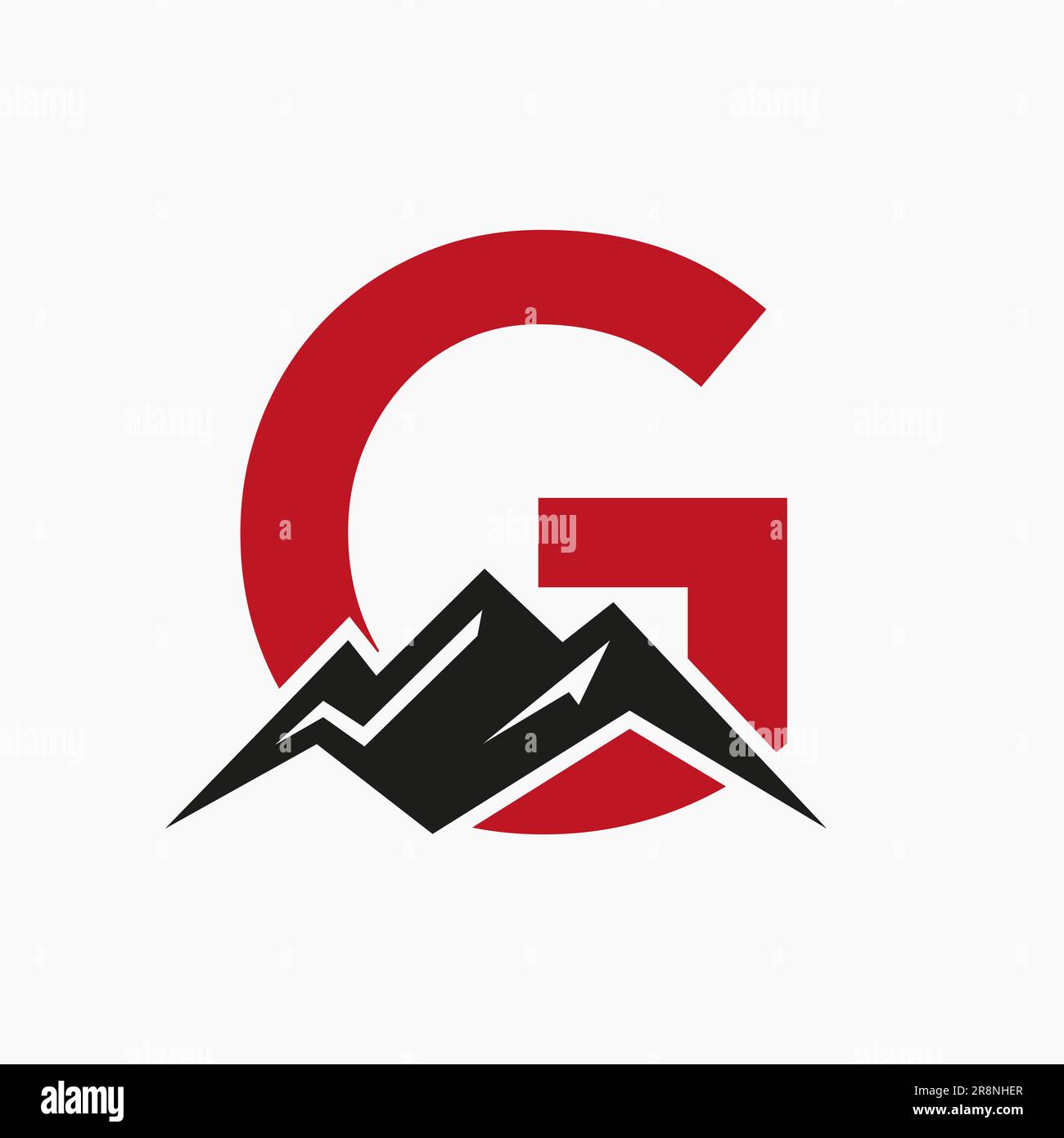 Letter G Mount Logo. Mountain Nature Landscape Logo Combine With Hill ...