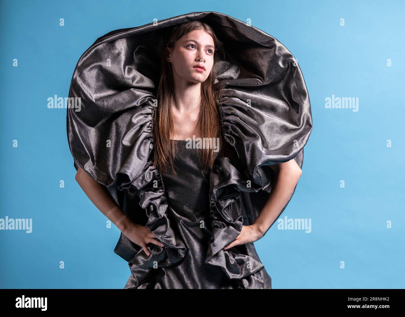 Amy Nunn models a design from the Featherless Biped 2023 collection by ...