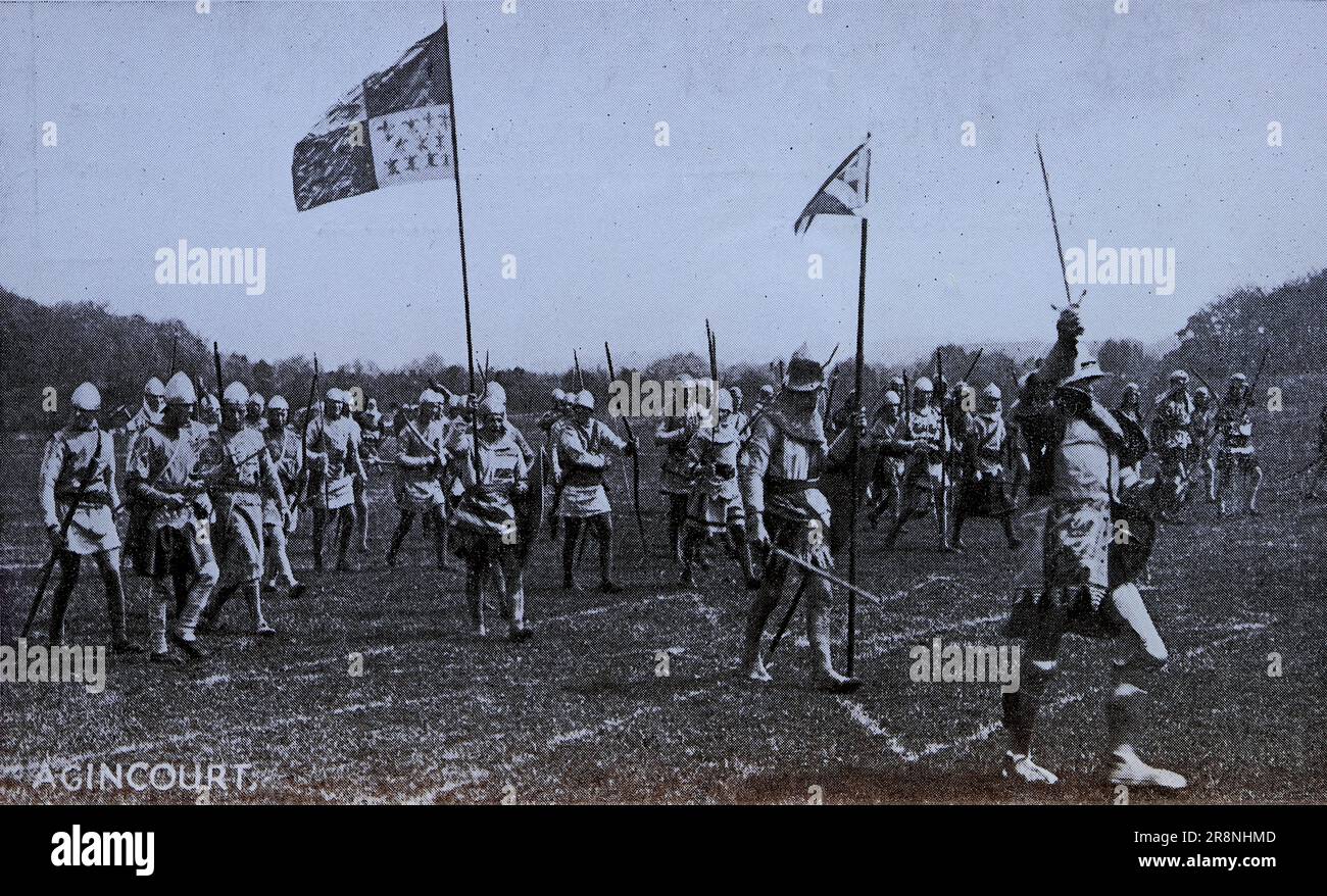 Aldershot Searchlight Tattoo, Agincourt, enactment c1926. A photograph ...