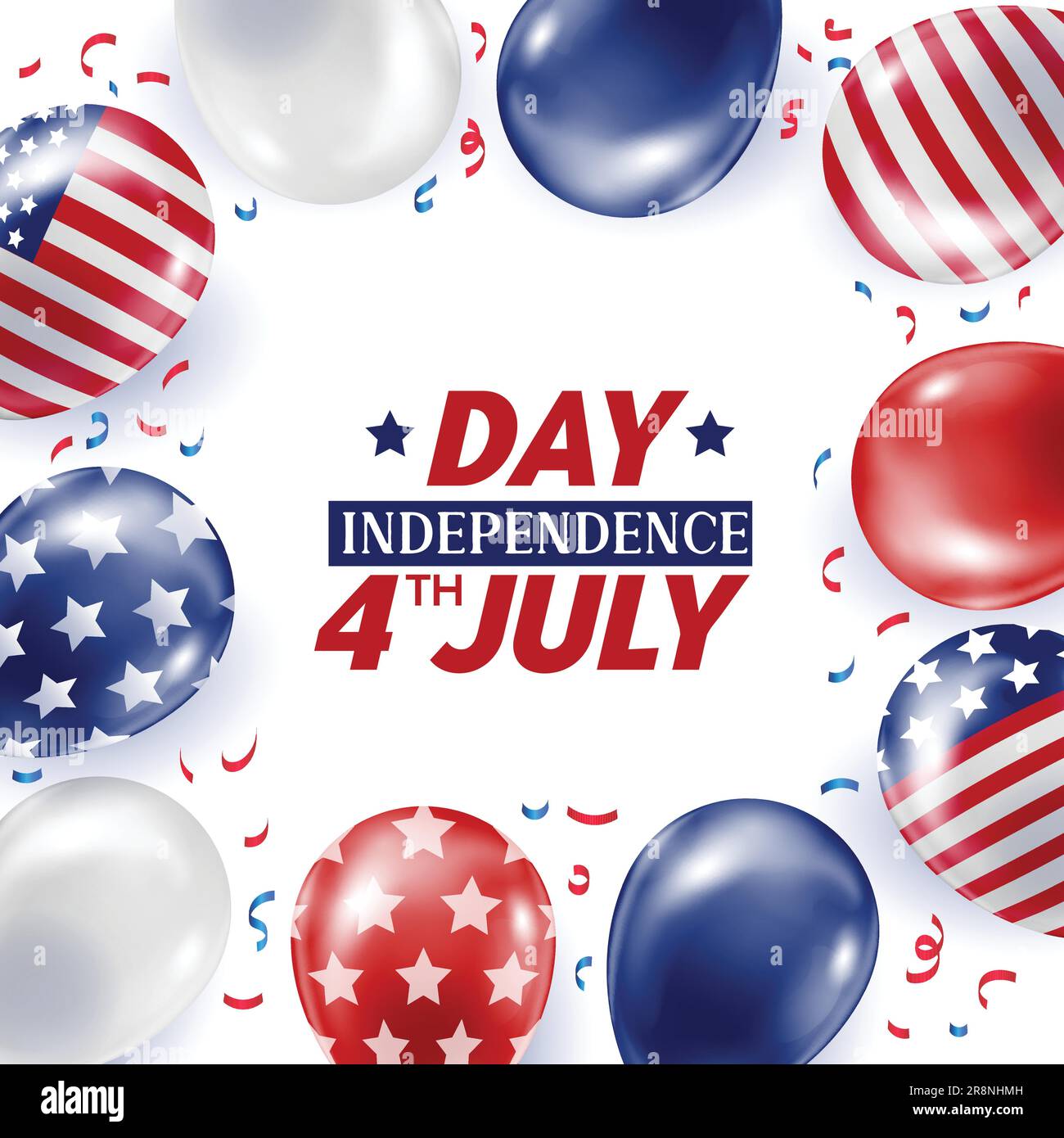 Composition of balloons with prints of the US flag Stock Vector Image ...
