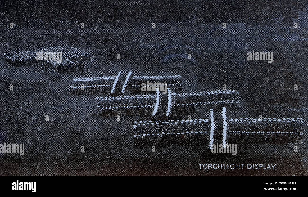 Aldershot Searchlight Tattoo, Torchlight Display, c1926. A photograph ...