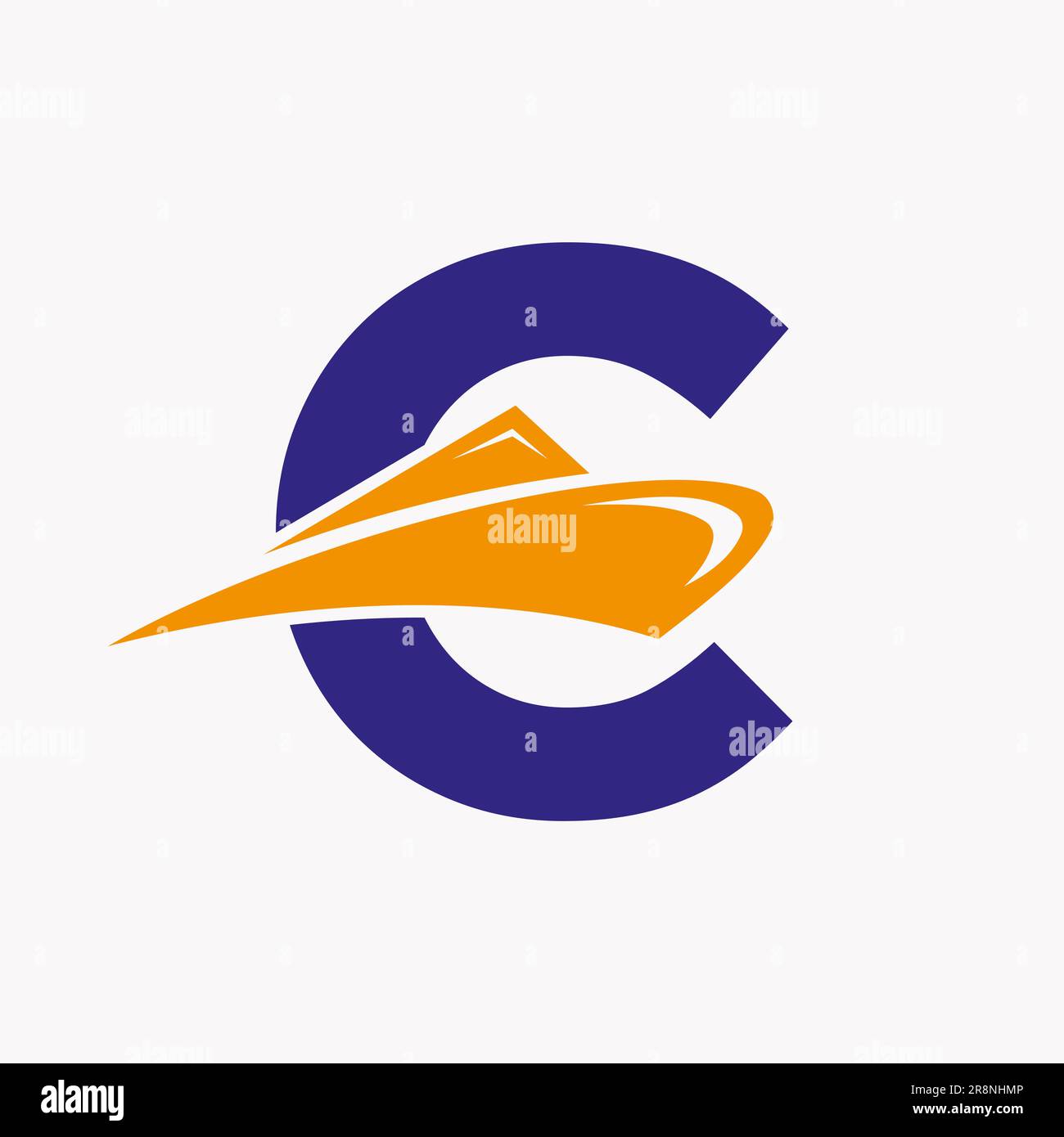 Letter C Cruise Ship Logo Boat Icon. Yacht Symbol, Marine Logotype ...