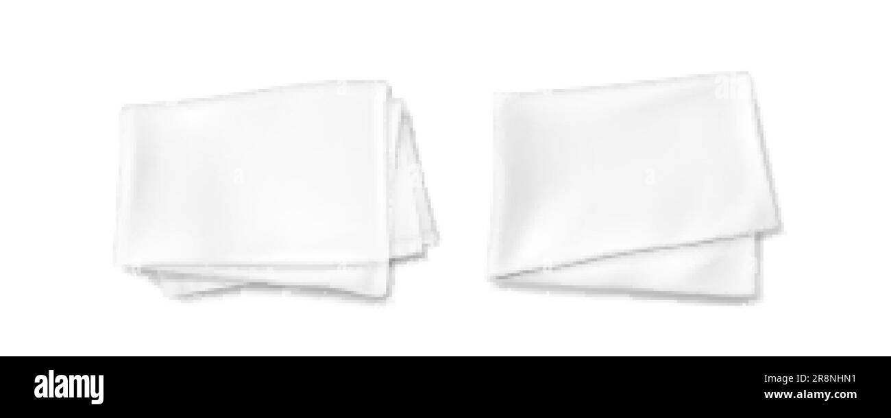 3d white mockup of kitchen towel vector design. Realistic fabric clean ...