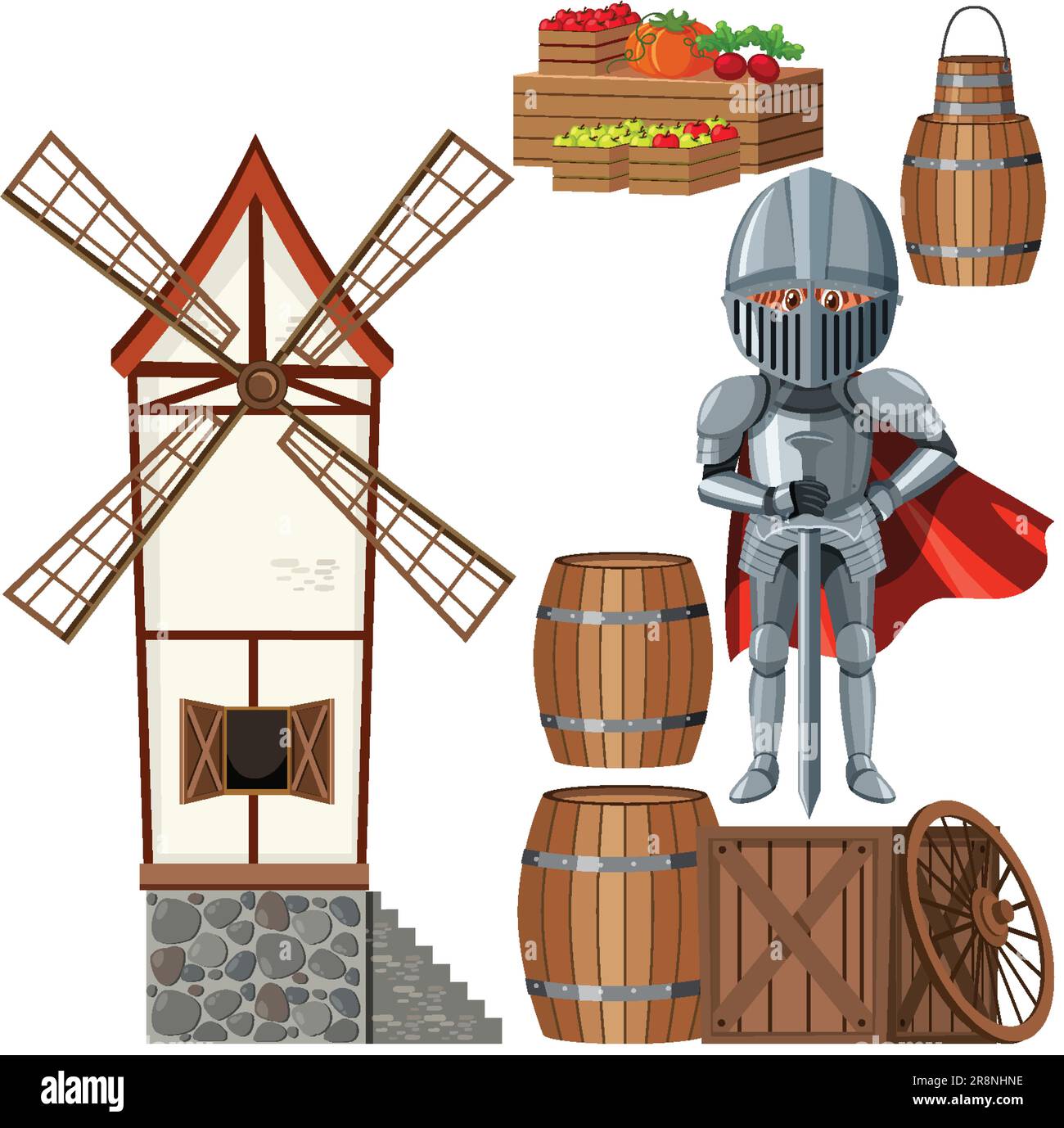 Set of medieval object illustration Stock Vector Image & Art - Alamy