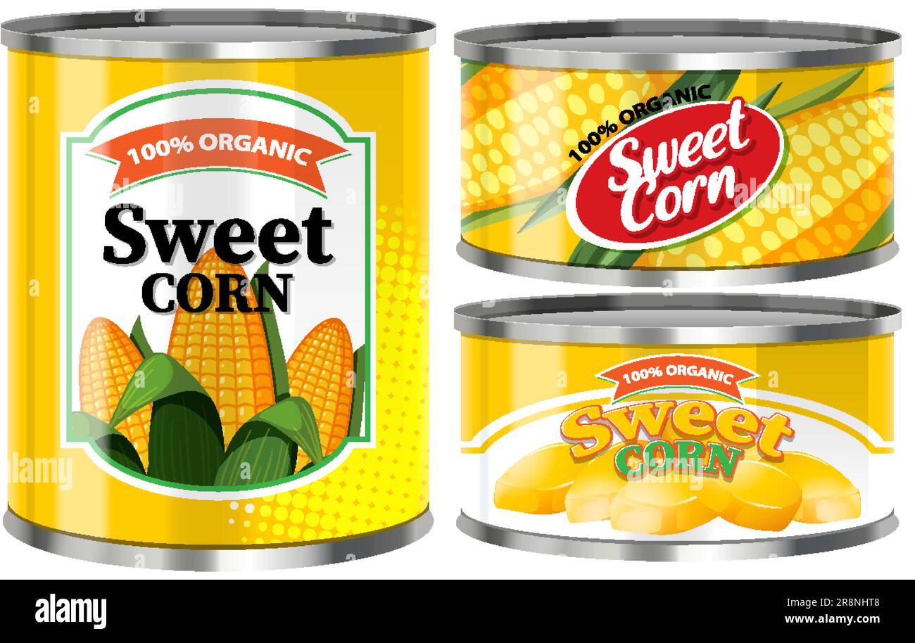 Sweet Corn Food Cans Collection illustration Stock Vector Image & Art ...