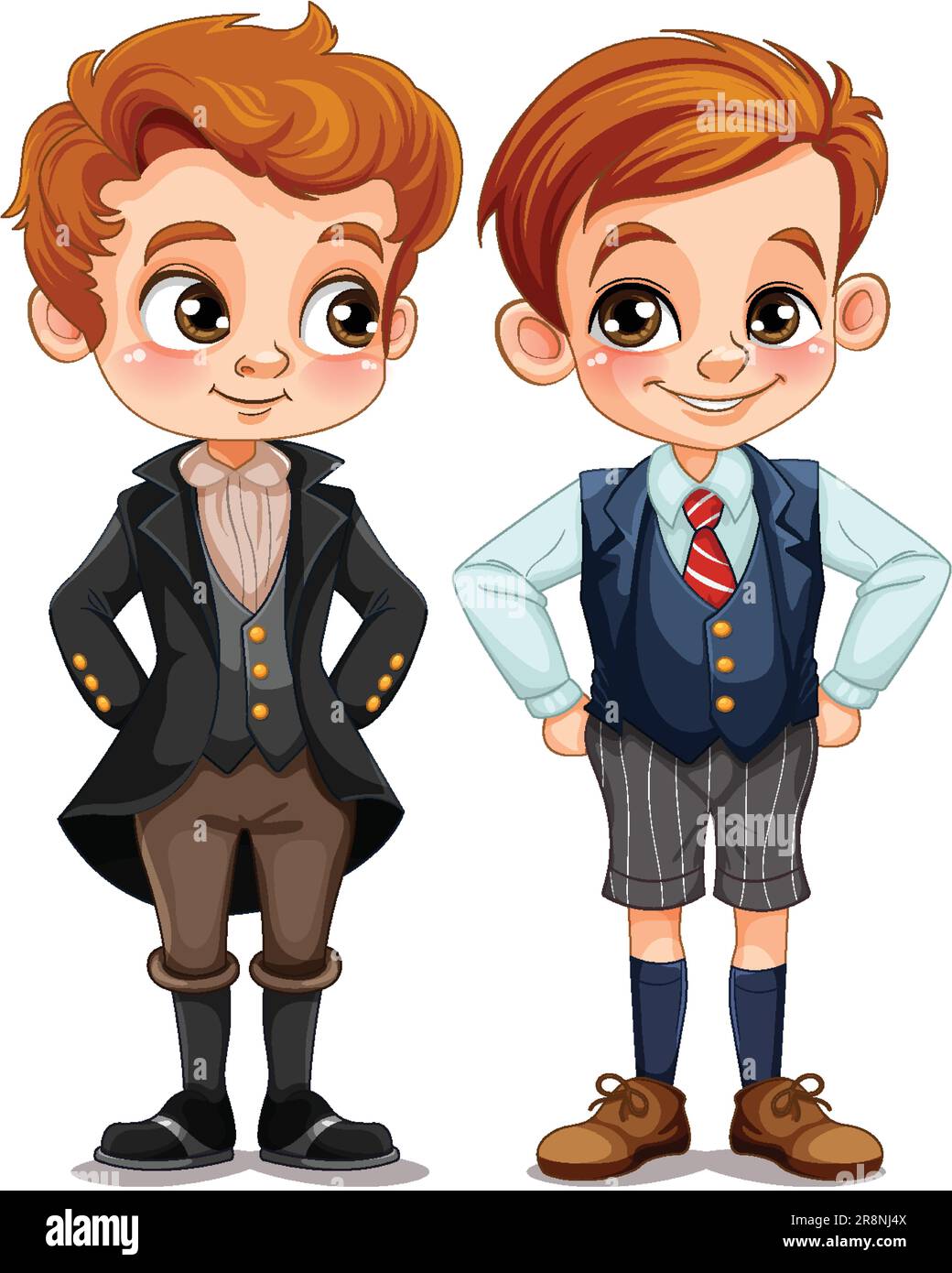 Cute European boy cartoon character illustration Stock Vector Image ...