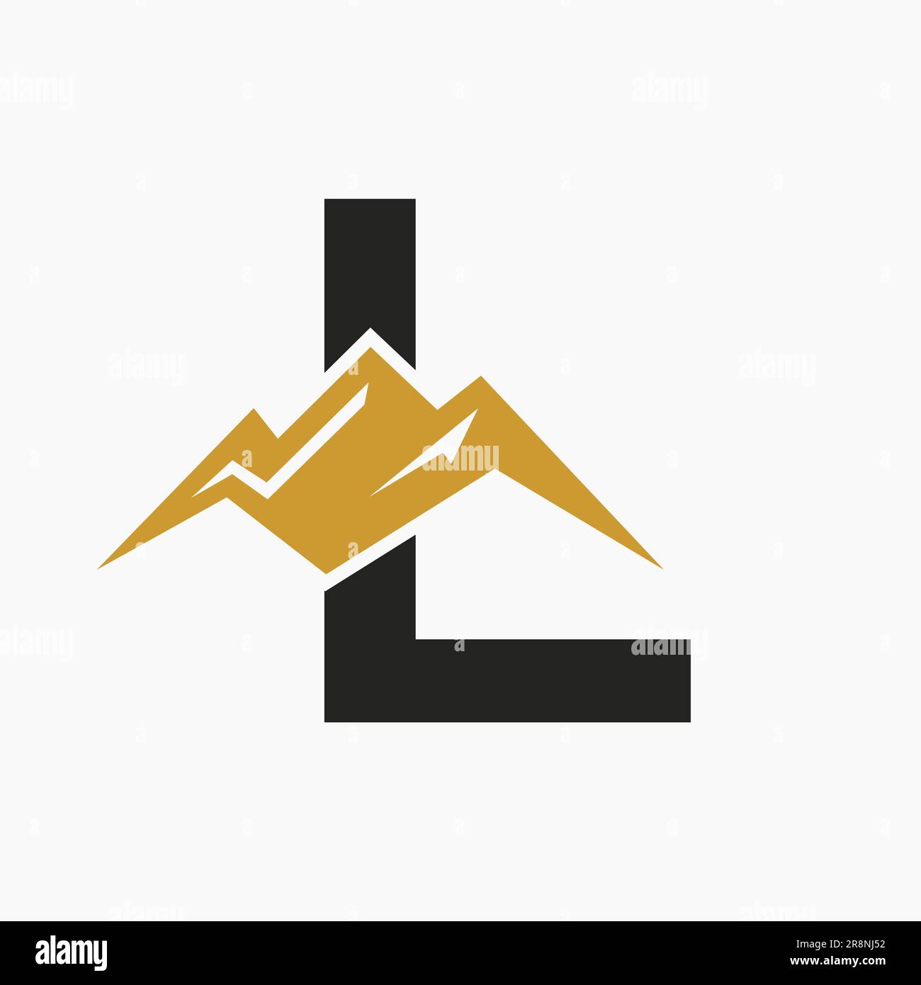 Letter L Mount Logo. Mountain Nature Landscape Logo Combine With Hill ...