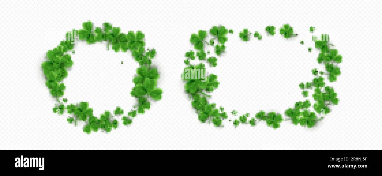 Realistic set of round clover frames isolated on transparent background ...