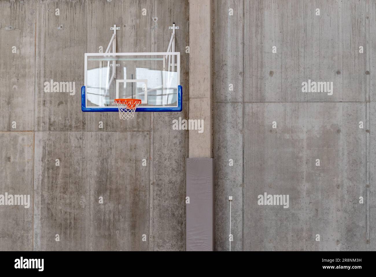 backboard for basketball in the sports hall Stock Photo - Alamy