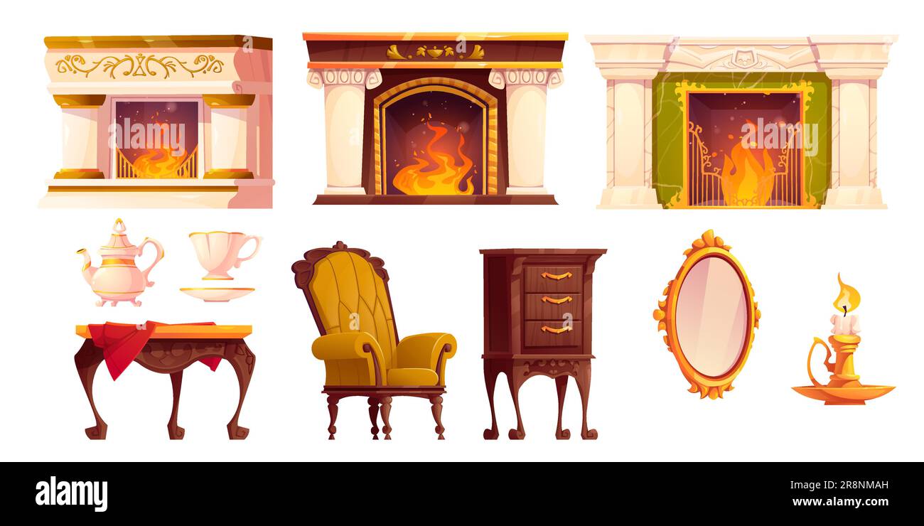 Victorian old house living room interior with fireplace furniture ...