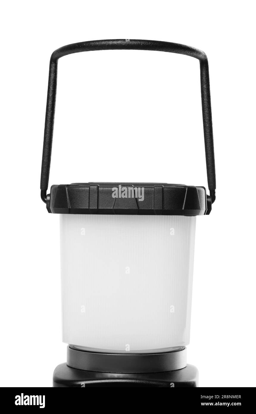 Camping lantern isolated on white. Military training equipment Stock ...