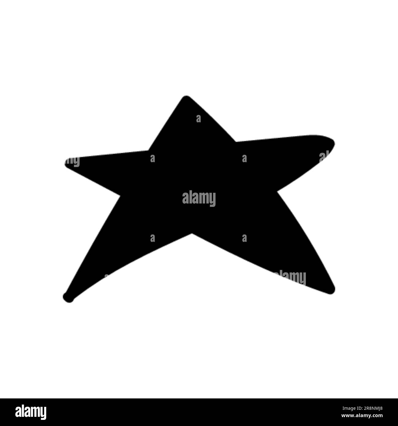 Hand drawn Y2K star retro futuristic ornament. Simple element on white ...