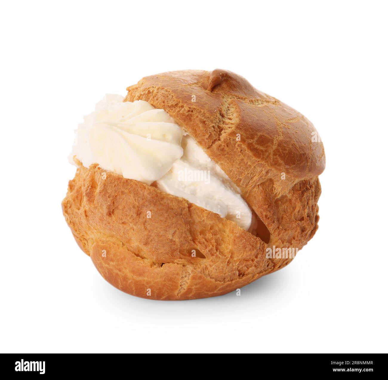 Delicious profiterole with cream filling isolated on white Stock Photo ...