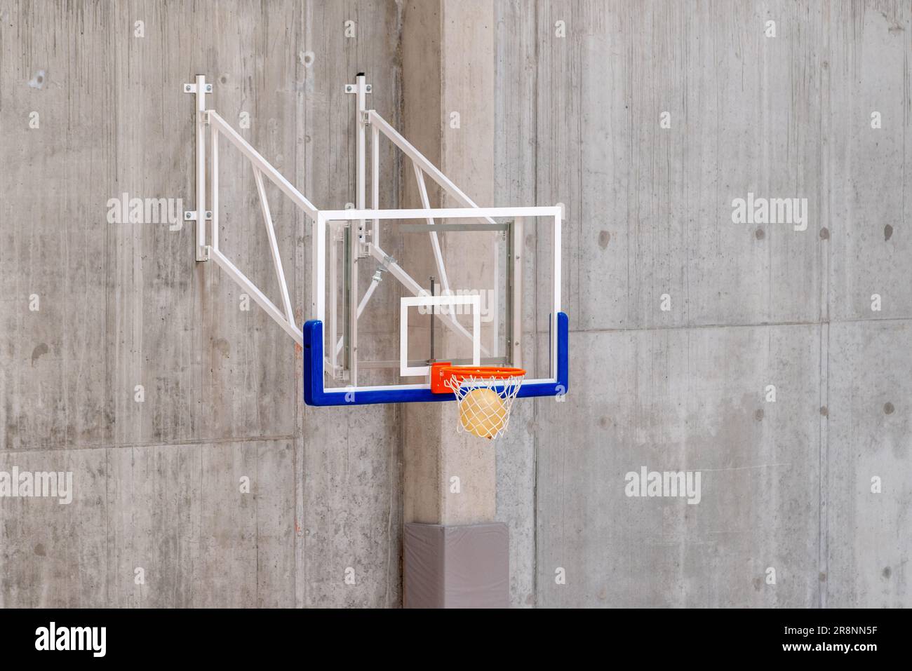 backboard for basketball in the sports hall Stock Photo - Alamy