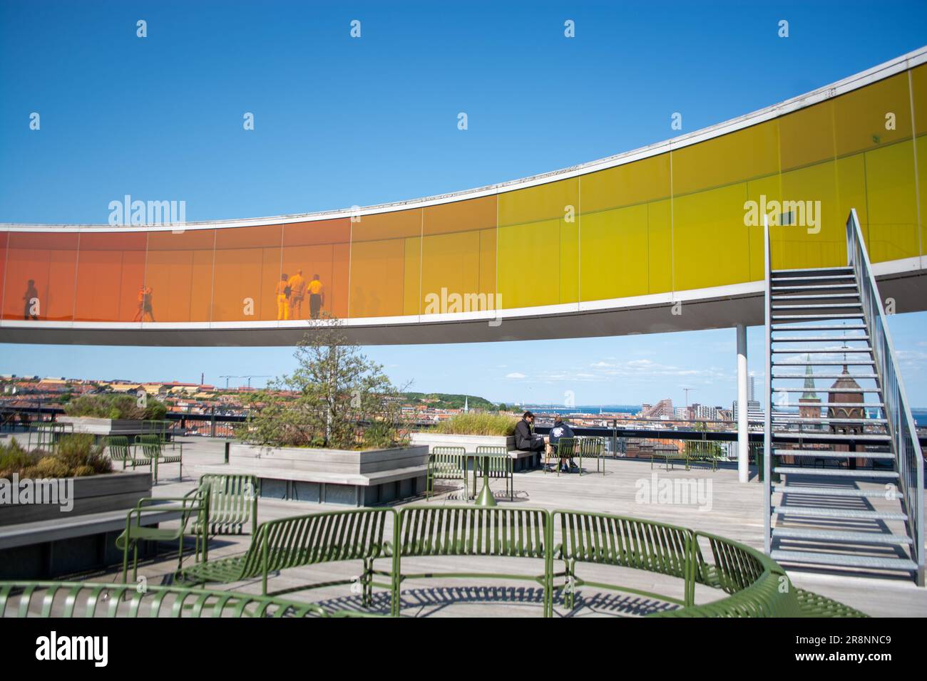 Aarhus, Denmark June, 2023, The ARoS art museum in downtown and the ...