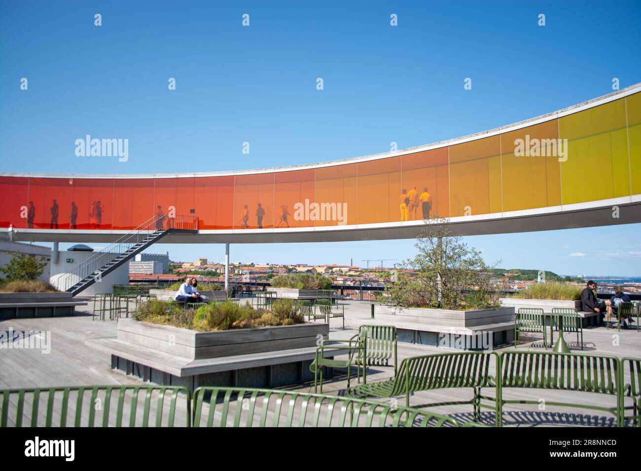 Aarhus, Denmark June, 2023, The ARoS art museum in downtown and the ...