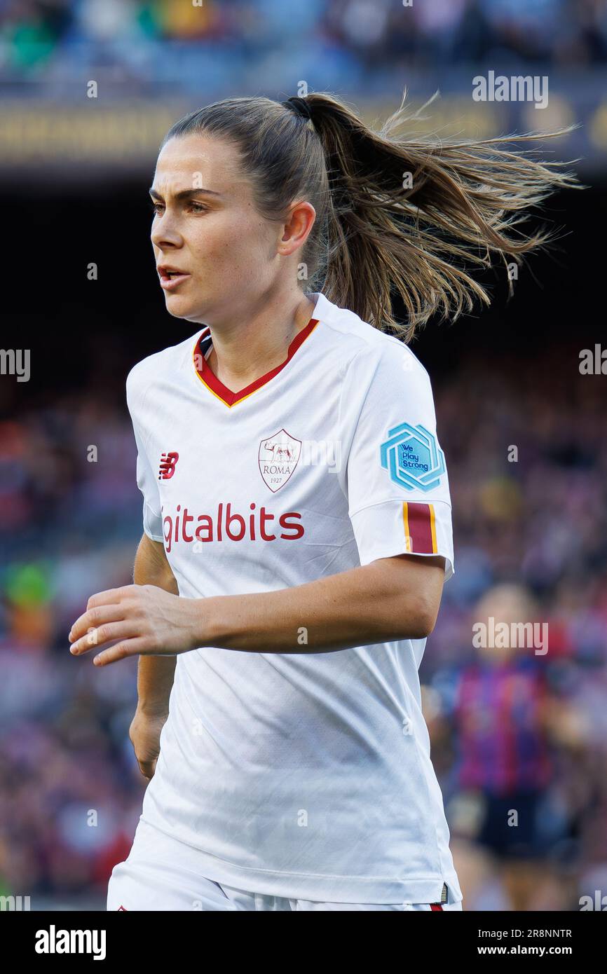BARCELONA - MAR 21: Emilie Haavi in action during the Women's Champions ...