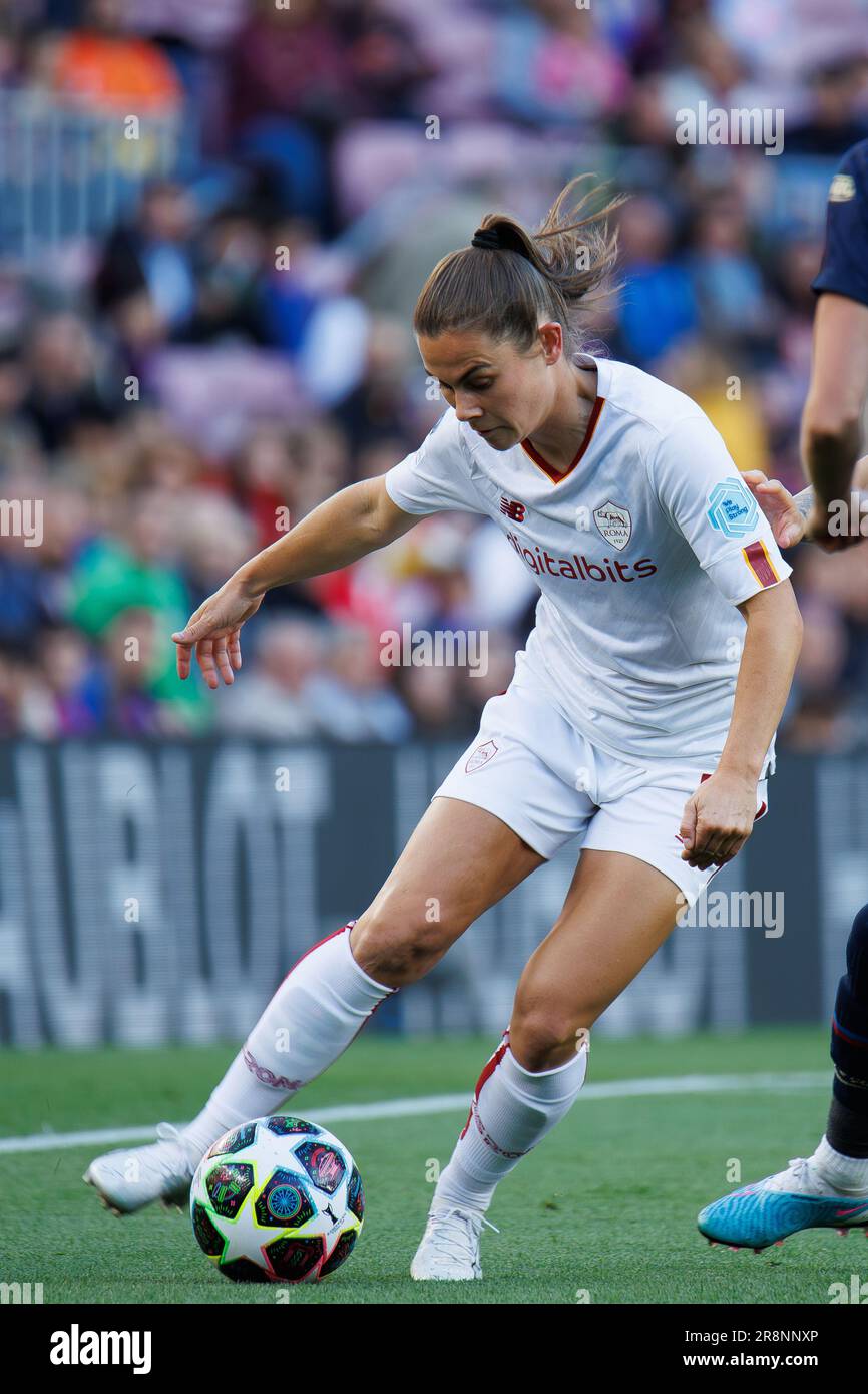 BARCELONA - MAR 21: Emilie Haavi in action during the Women's Champions ...