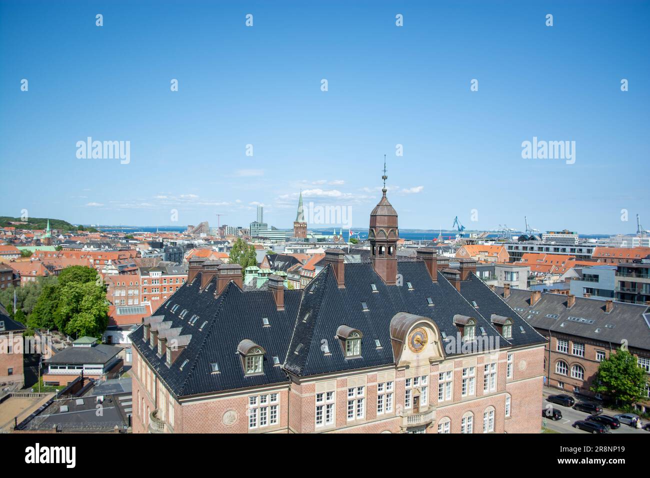 Cityscape of Aarhus in Denmark in summer 2023 - the city seen from ...