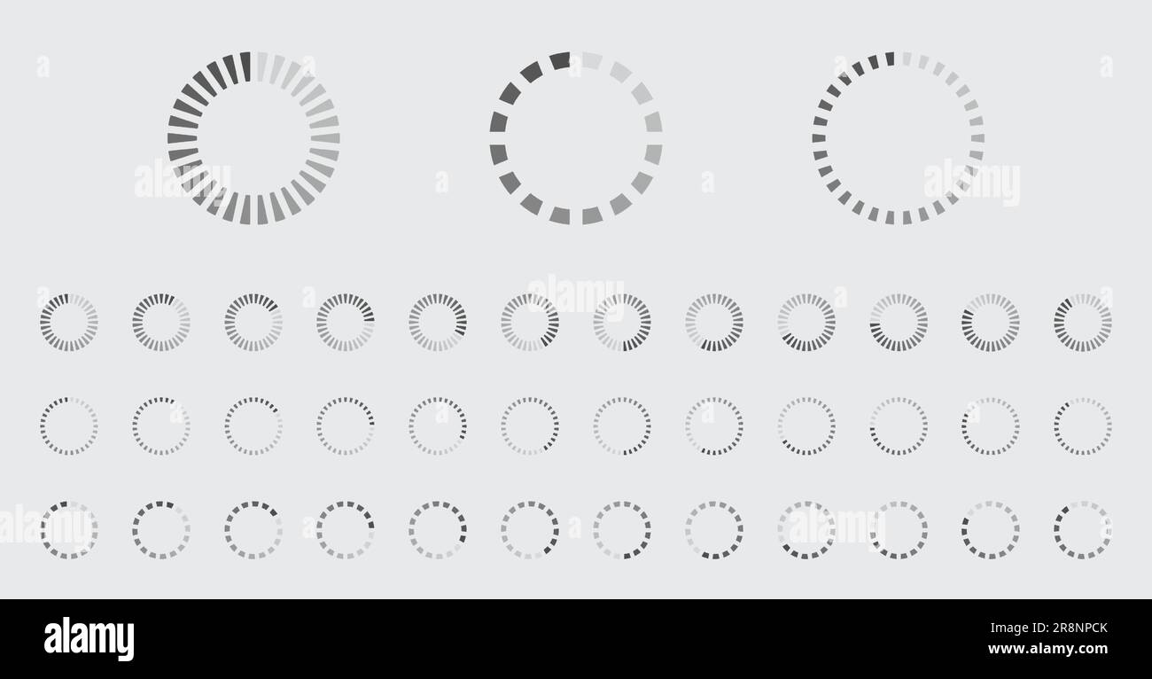 Circular Loading Buffering Icons Vector Set Video Ready for Animation ...