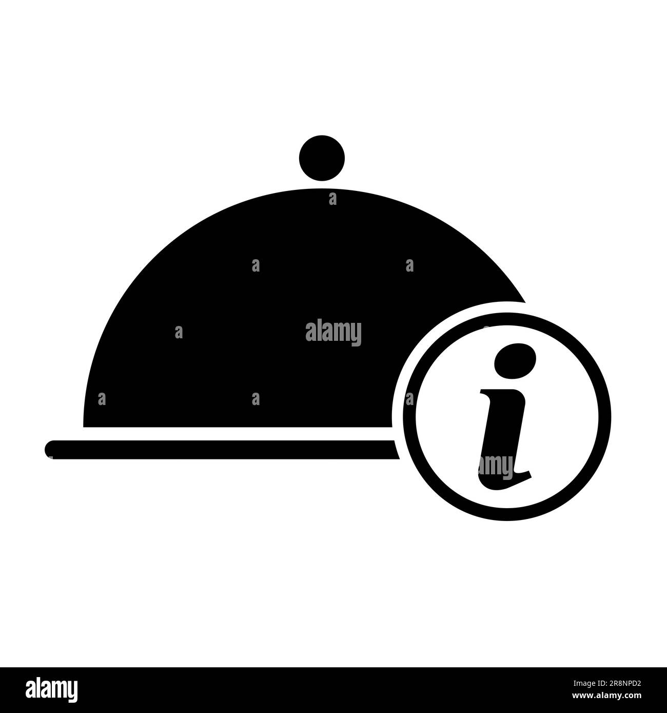 Waiter tray icon, dish menu restaurant web symbol, lunch design vector ...