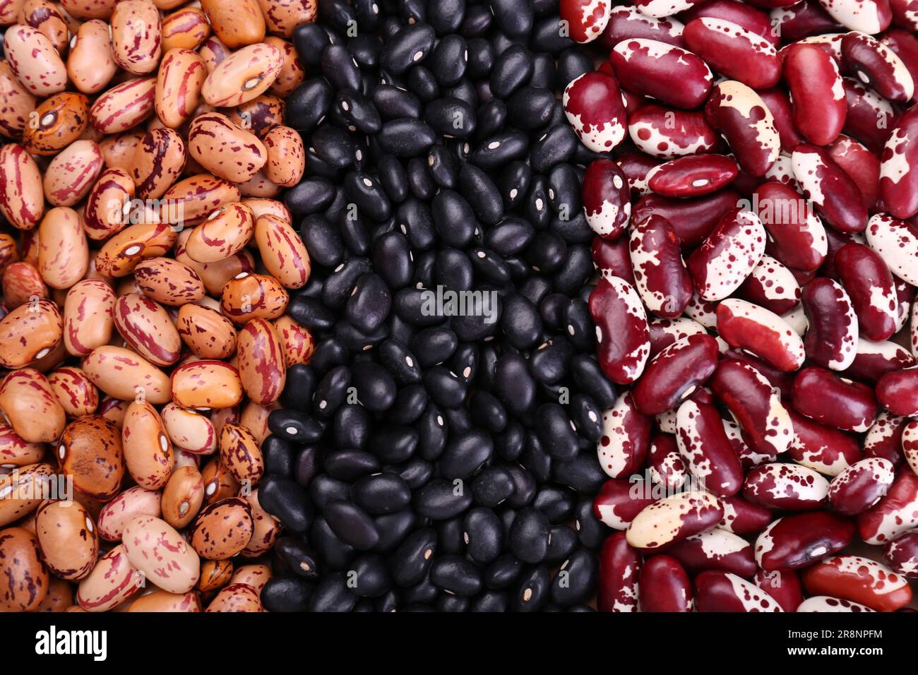 Different kinds of beans as background, closeup Stock Photo - Alamy