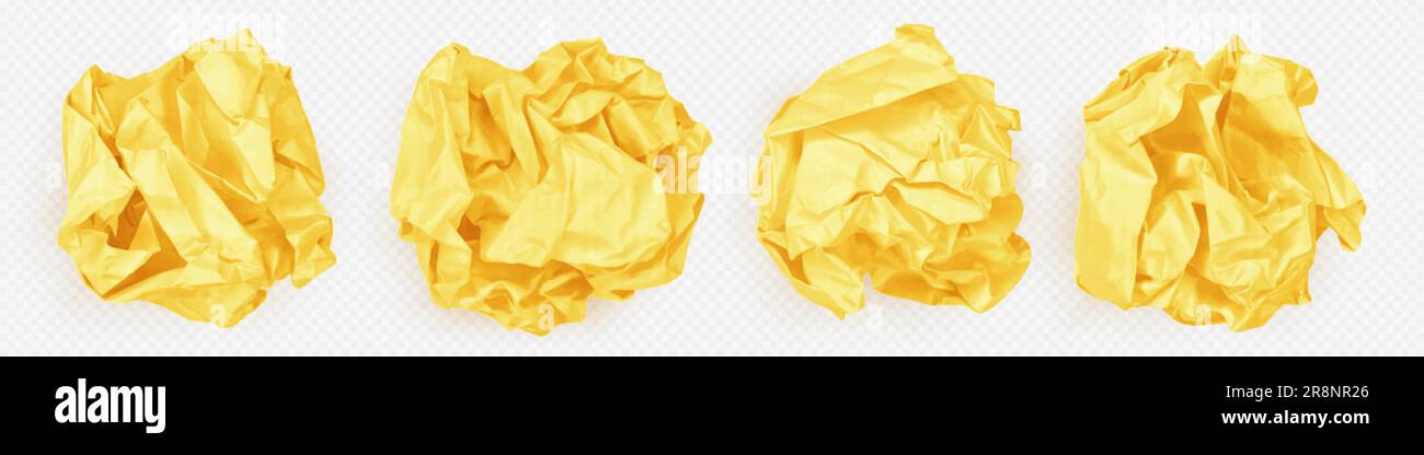 Trash, garbage of crumpled paper balls isolated on transparent ...