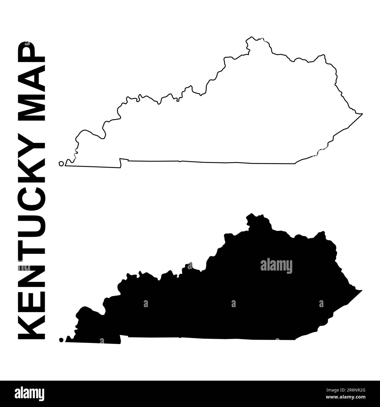Set of Kentucky map, united states of america. Flat concept icon vector ...