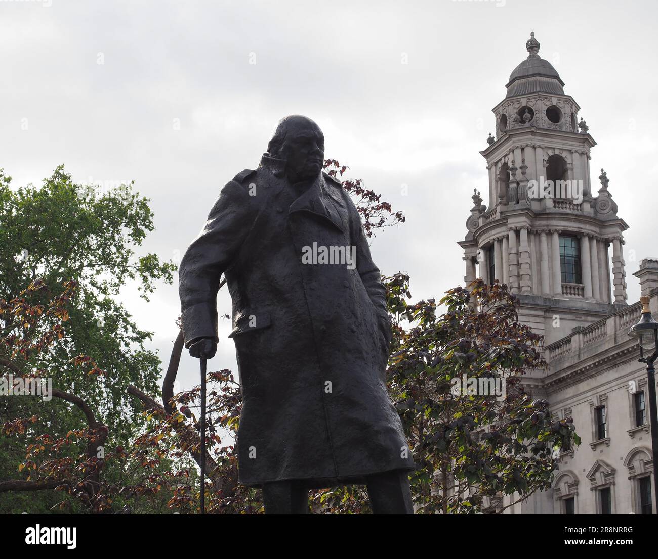 LONDON, UK - JUNE 06, 2023: Statue of Winston Churchill in Parliament ...