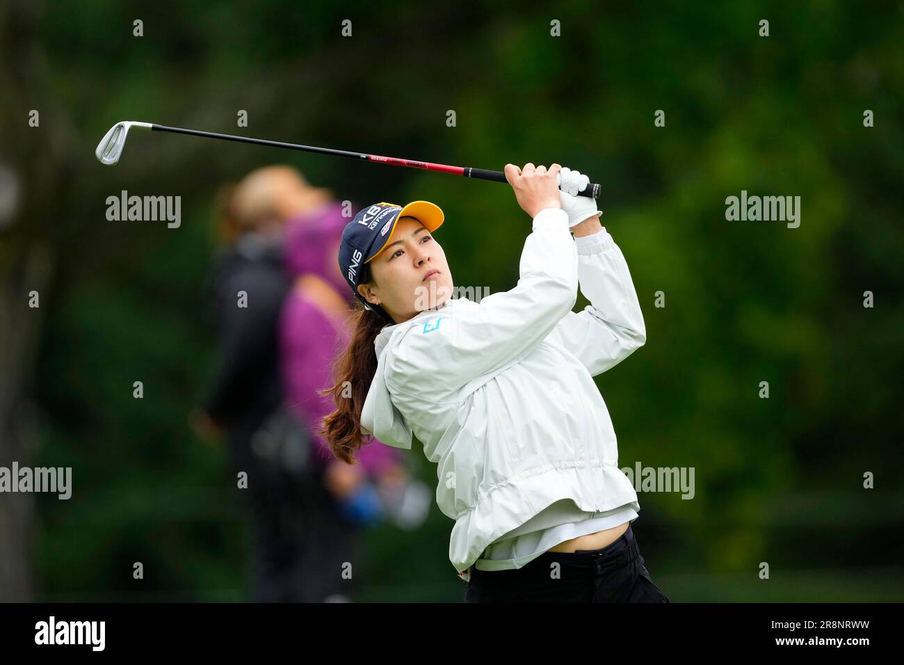 Chun In-gee, of South Korea, tees off on the fourth hole during the ...