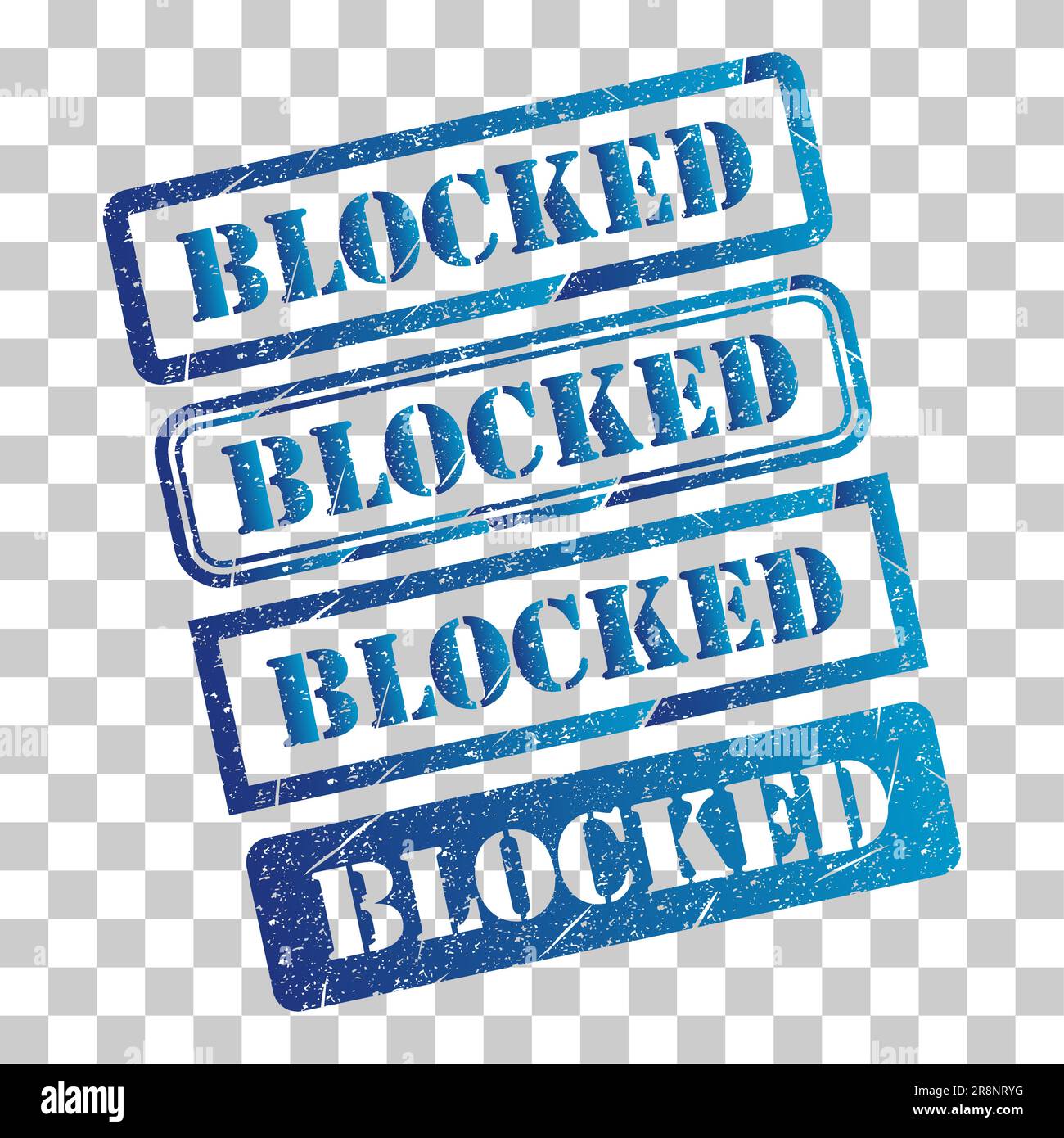 Set of Blocked stamp symbol, label sticker sign button, text banner ...