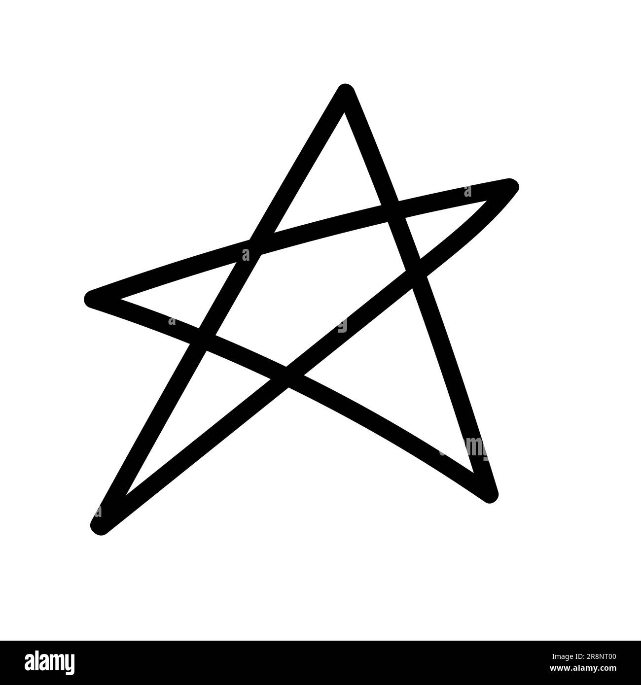 Hand drawn black doodle star y2k simple element. Vector illustration ...