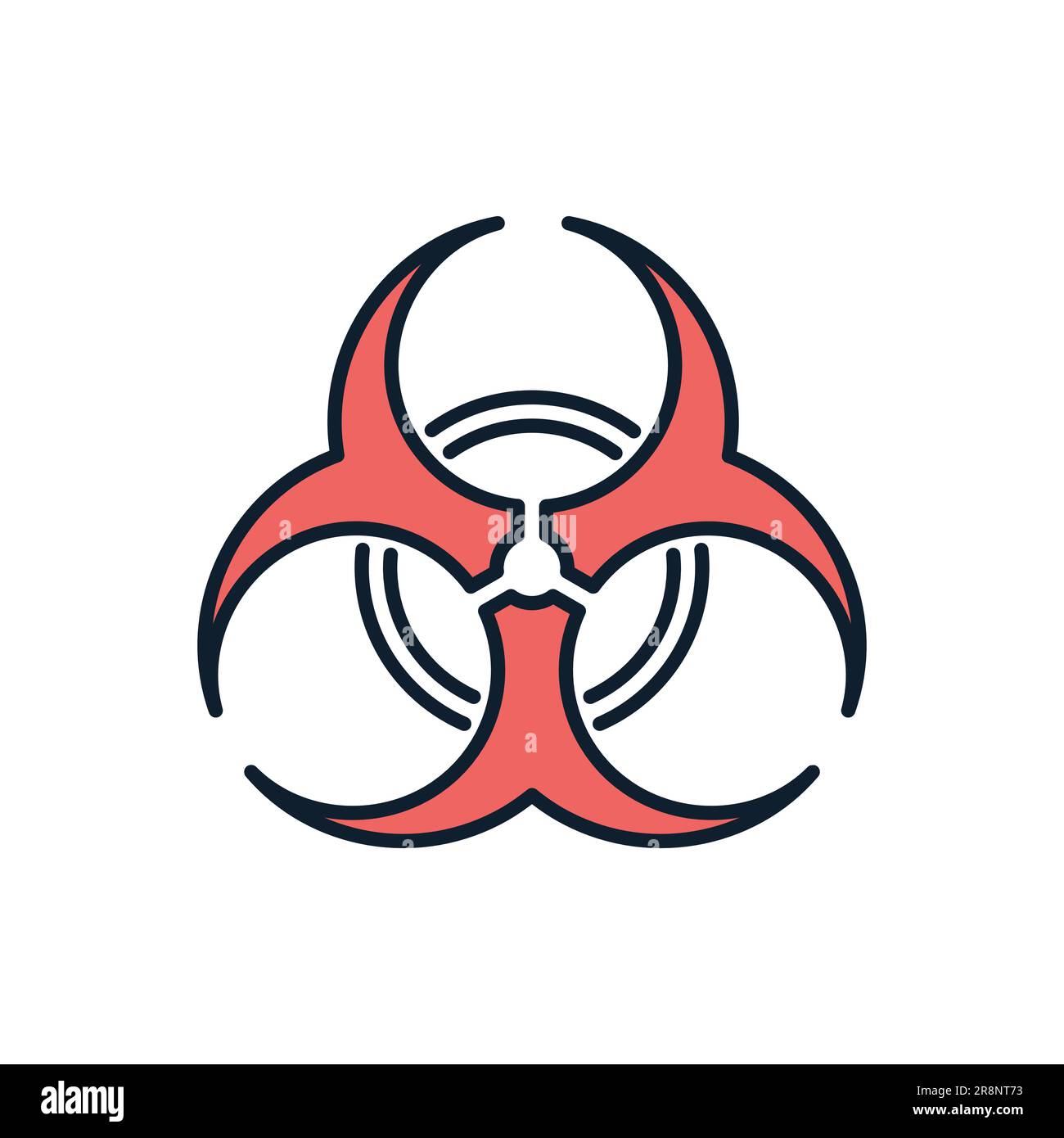 Biological Hazard related vector line icon. Biohazard. Isolated on ...
