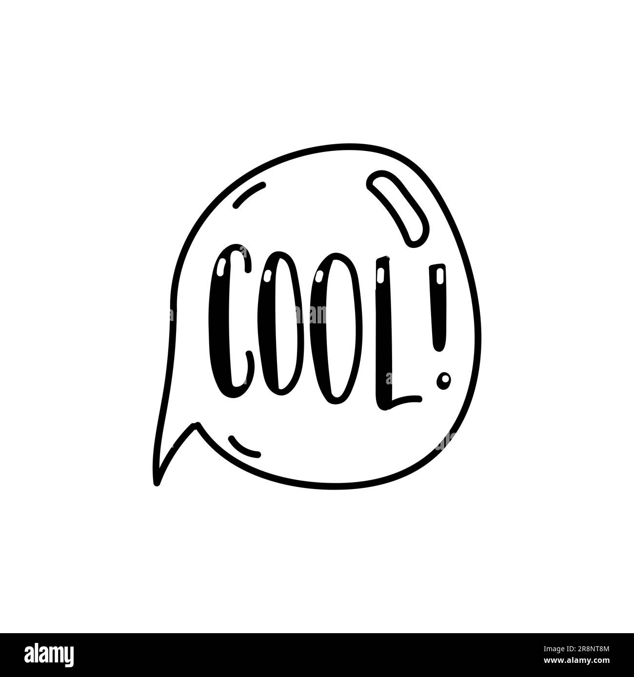 Doodle speech bubble in comic hand drawn style. dialog windows with ...