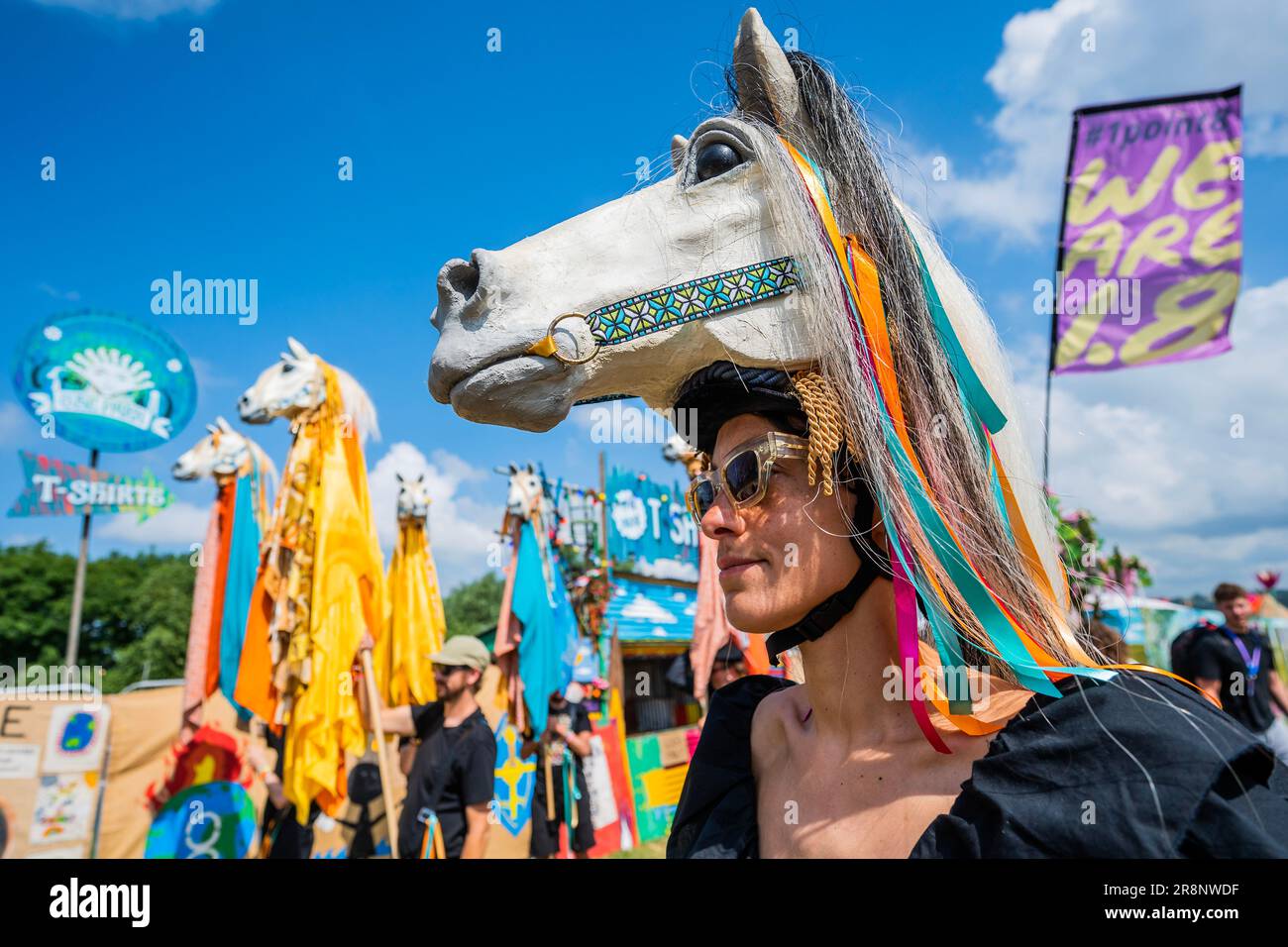 Glastonbury, UK. 22nd June, 2023. The Peace Procession starts with ...