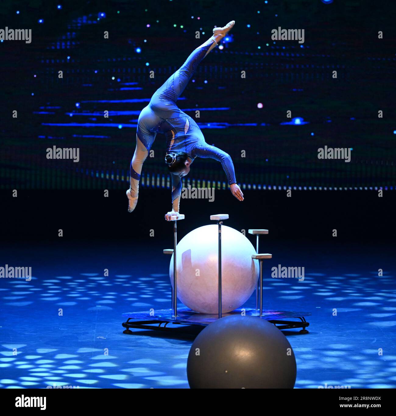 Kuwait City, Kuwait. 21st June, 2023. An actress performs acrobatics ...