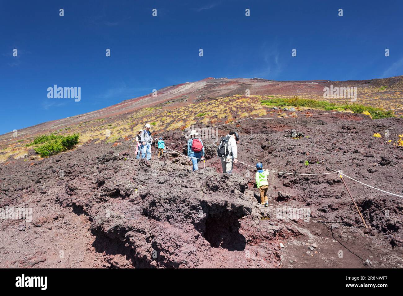 Fujinomiya climbing route and Mount Fuji Stock Photo - Alamy