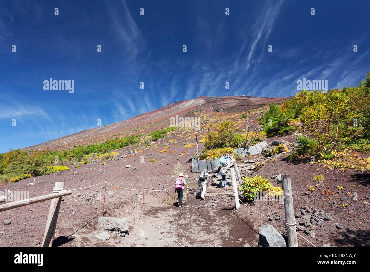 Fujinomiya climbing route and Mount Fuji Stock Photo - Alamy