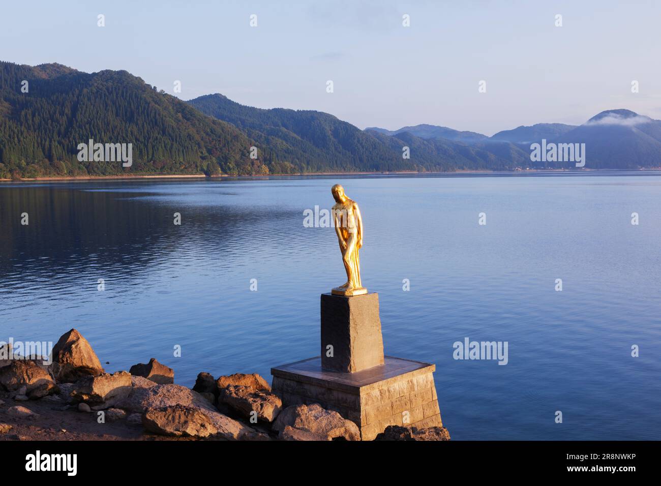 Statue of Tatsuko at Lake Tazawa Stock Photo - Alamy