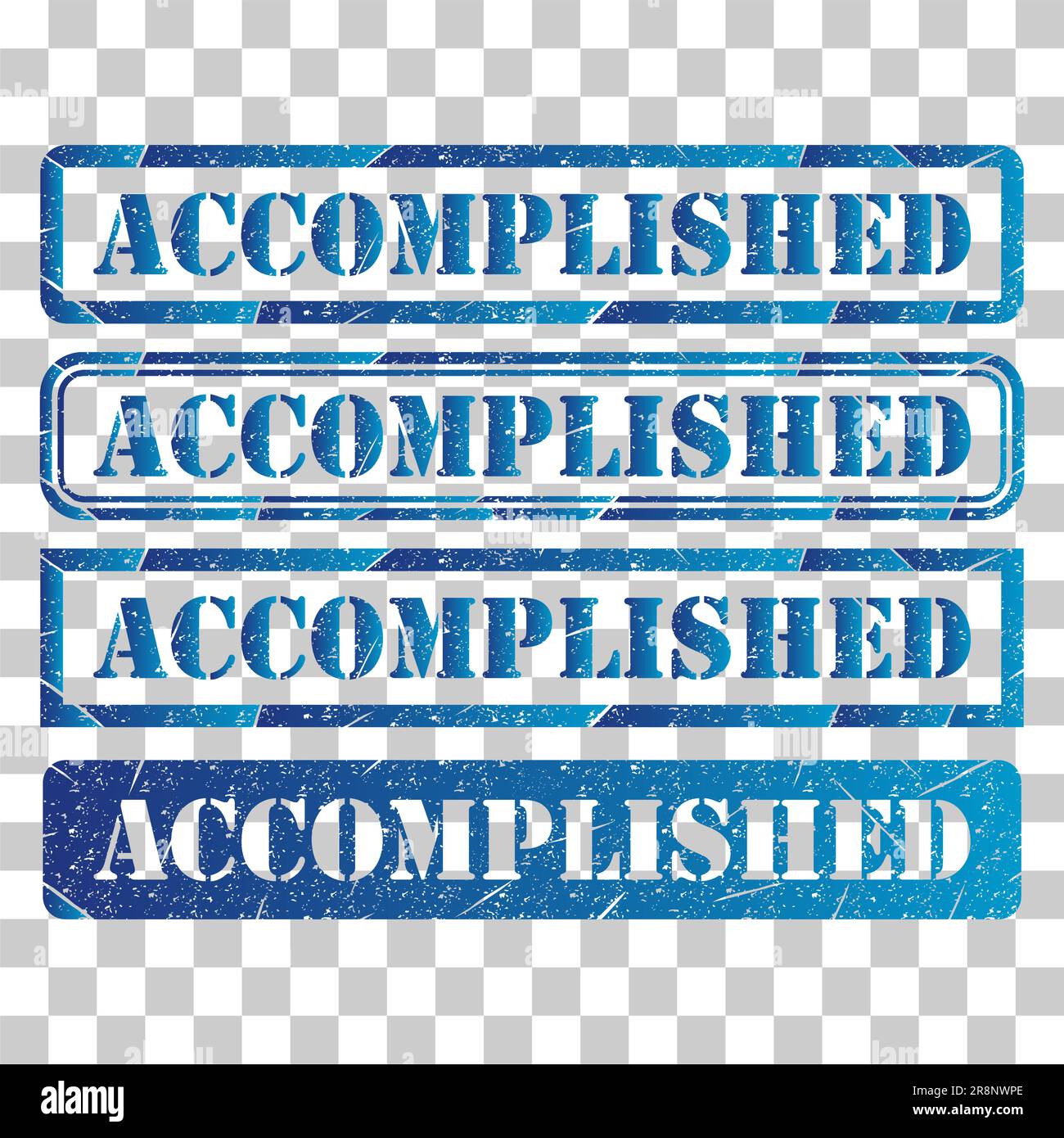 Set of Accomplished stamp symbol, label sticker sign button, text banner vector illustration ...