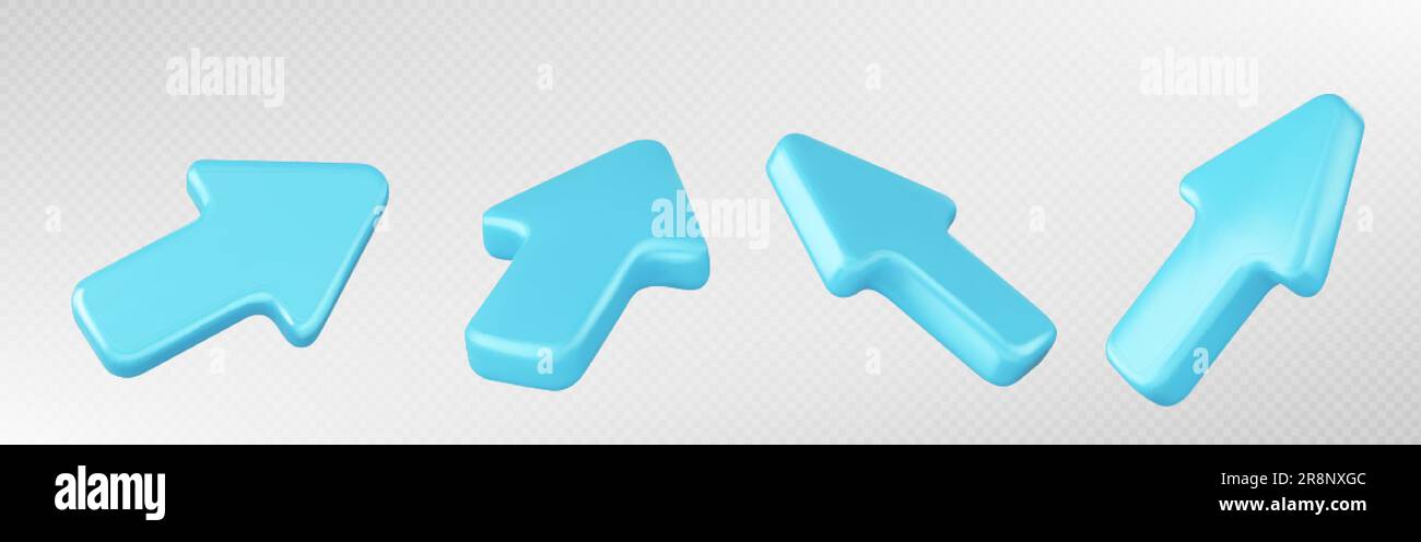 3d render mouse arrow cursor icon to click vector. Realistic computer pointer symbol ...