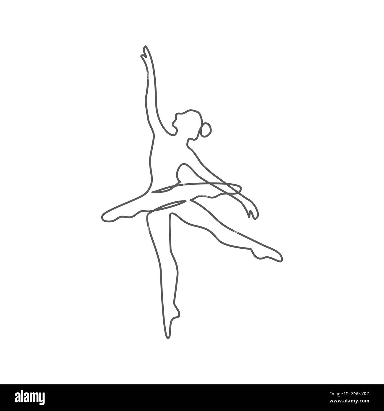Ballet One line drawing on white background Stock Vector Image & Art ...