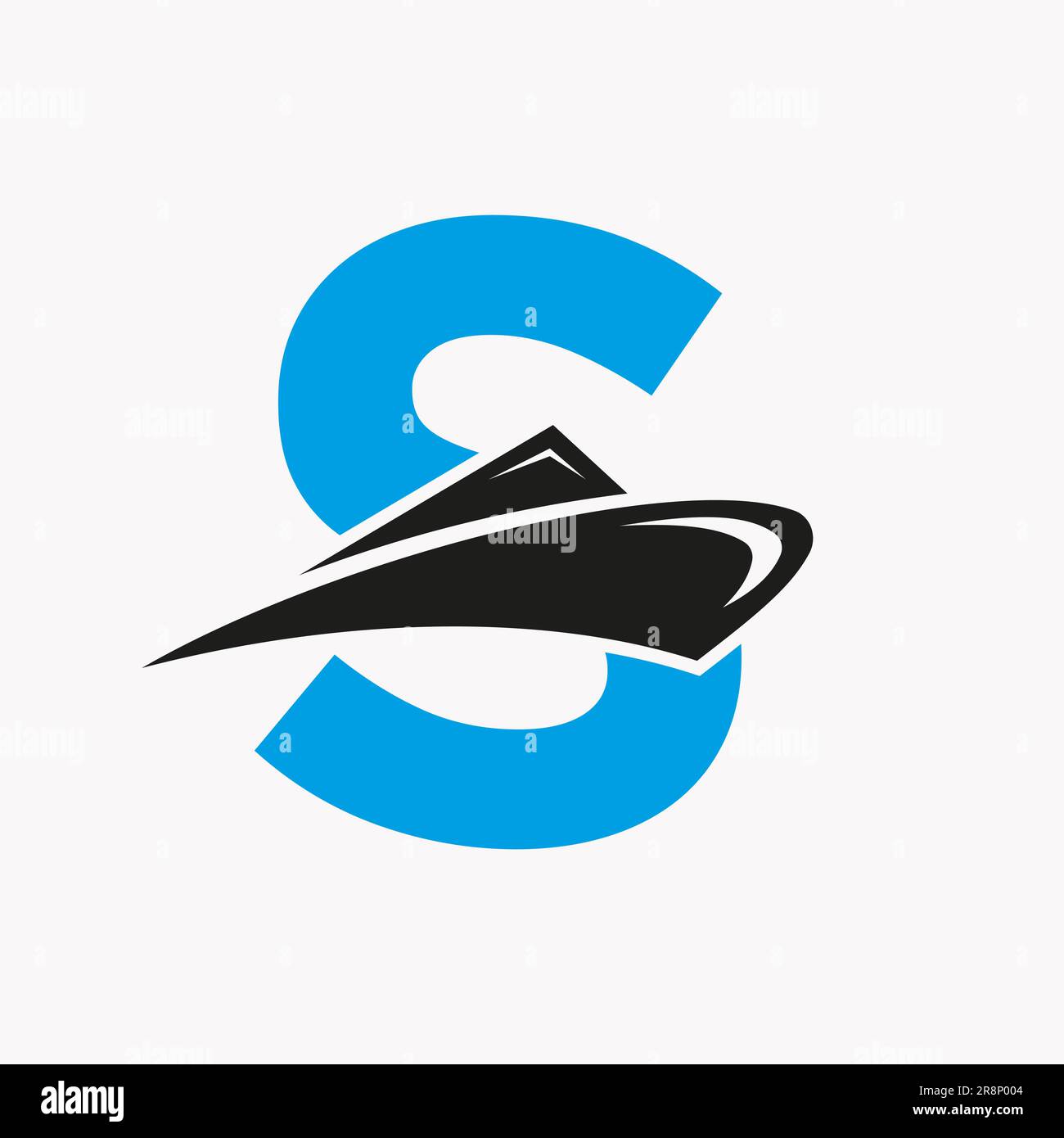 Letter S Cruise Ship Logo Boat Icon. Yacht Symbol, Marine Logotype ...