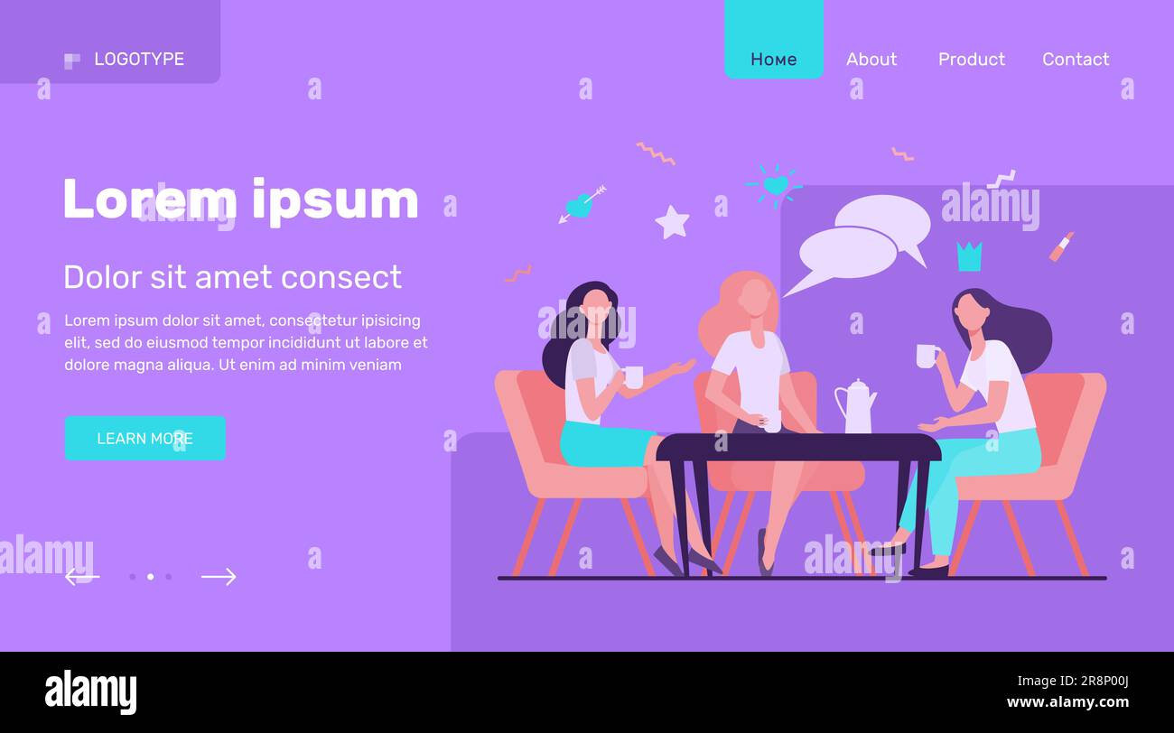 Female friends enjoying conversation Stock Vector Images - Alamy