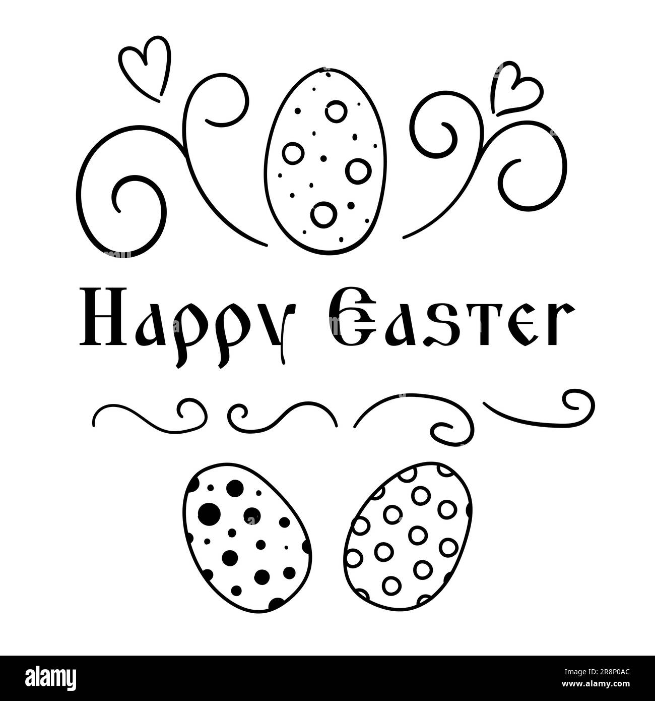 Hand written Happy Easter words . Greeting card text templates with ...