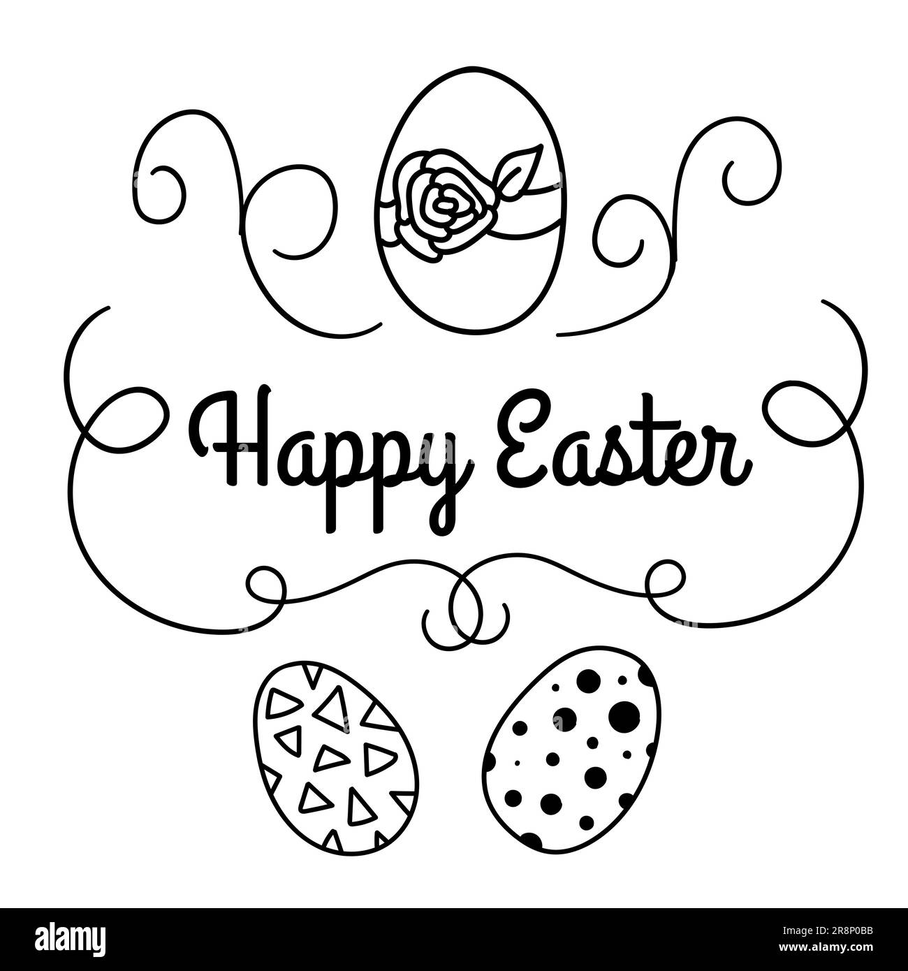 Hand written Happy Easter words . Greeting card text templates with ...