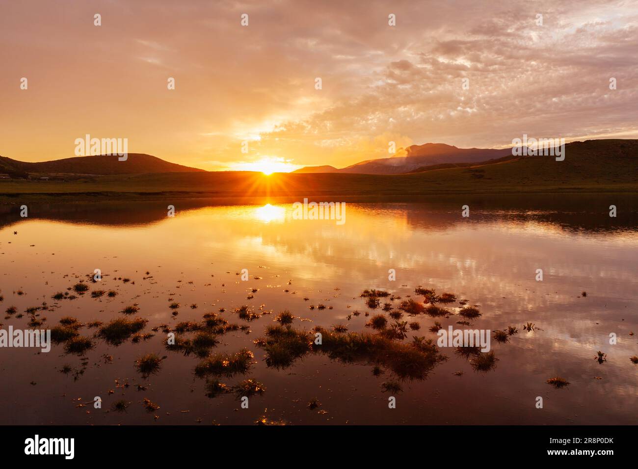 Dawn at Kusa-senri Stock Photo - Alamy