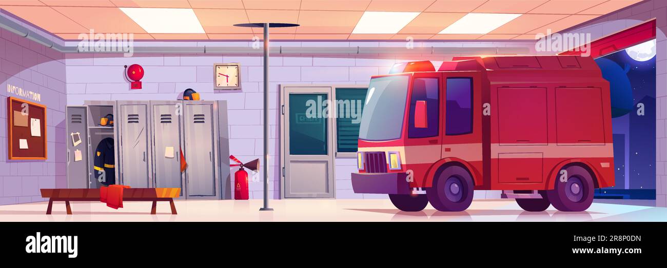 Fire station interior hi-res stock photography and images - Alamy