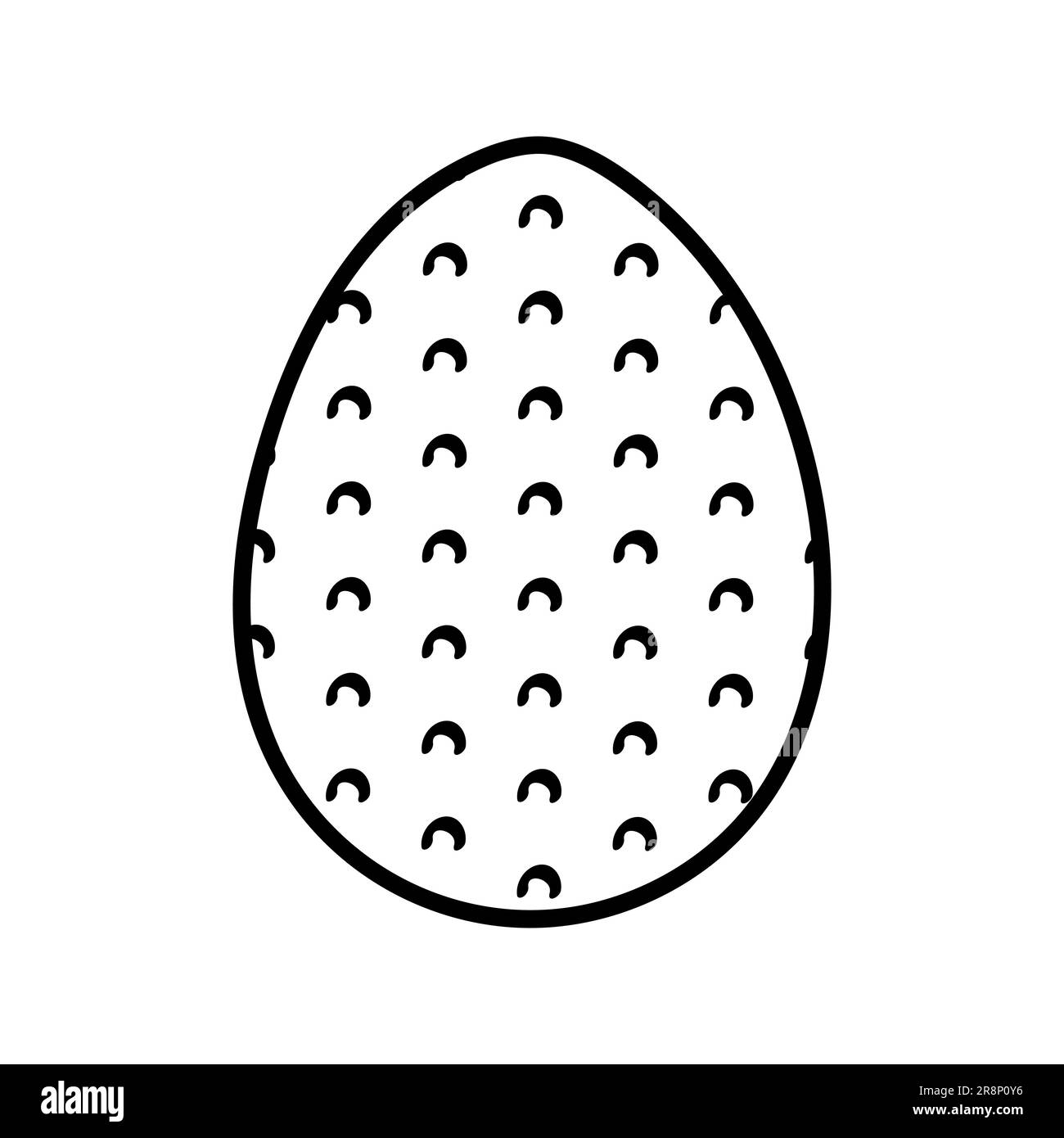 Hand drawn doodle icon of Easter egg with cute small decorations ...