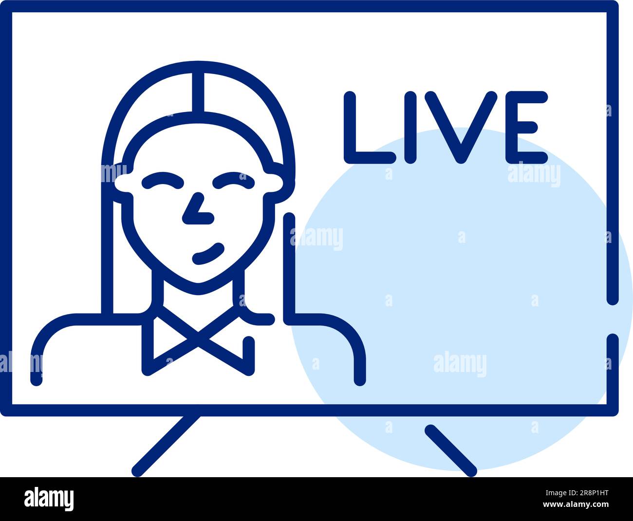 Live TV report. Woman reporter presenting news. Pixel perfect, editable ...
